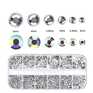 Amaoz Rhinestone Jewel Pickup Tool,Dual-ended Picker Dotting Pen Crystal Studs Wax Pen, Flat Back Gems Round Rhinestones for Nails Decoration Crafts Eye Makeup Clothes Shoes︱Mix SS4 6 10 12 16︱3500PCS