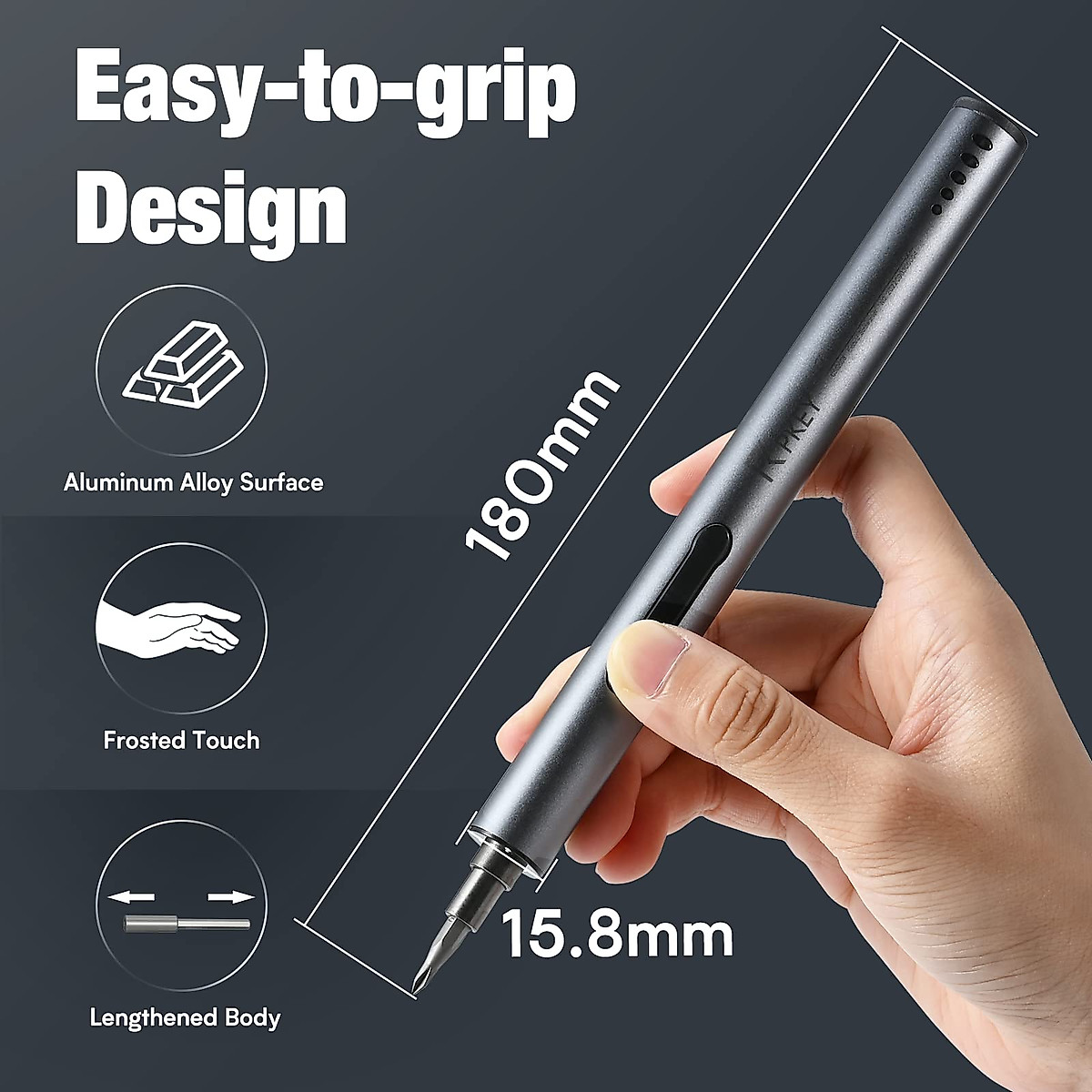 PKEY Mini Electric Screwdriver, All-in-One Precision Electric Screwdriver, 2 Torque with 28 Magnetic Precision Bits,LED Light & Dual Mode， Repair Tool Set for Phone Camera Laptop Watch