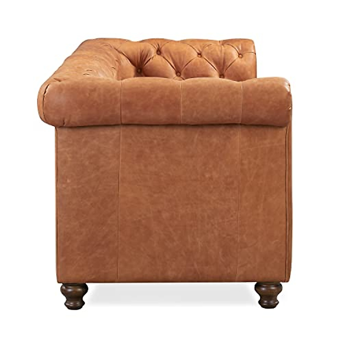 POLY & BARK Lyon Sofa in Full-Grain Pure-Aniline Italian Leather, Cognac Tan