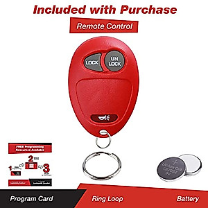 KeylessOption Keyless Entry Remote Car Key Fob for Colorado Venture Canyon Hummer H3 L2C0007T -Red