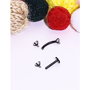Prjndjw 16g Lip Rings Stainless Steel Horseshoe Rings Eyebrow Rings Labret Monroe Lip Rings Nail Tragus Helix Earrings Studs Ring Medusa Piercing Jewelry 8mm 44 Pcs Glow in the Dark