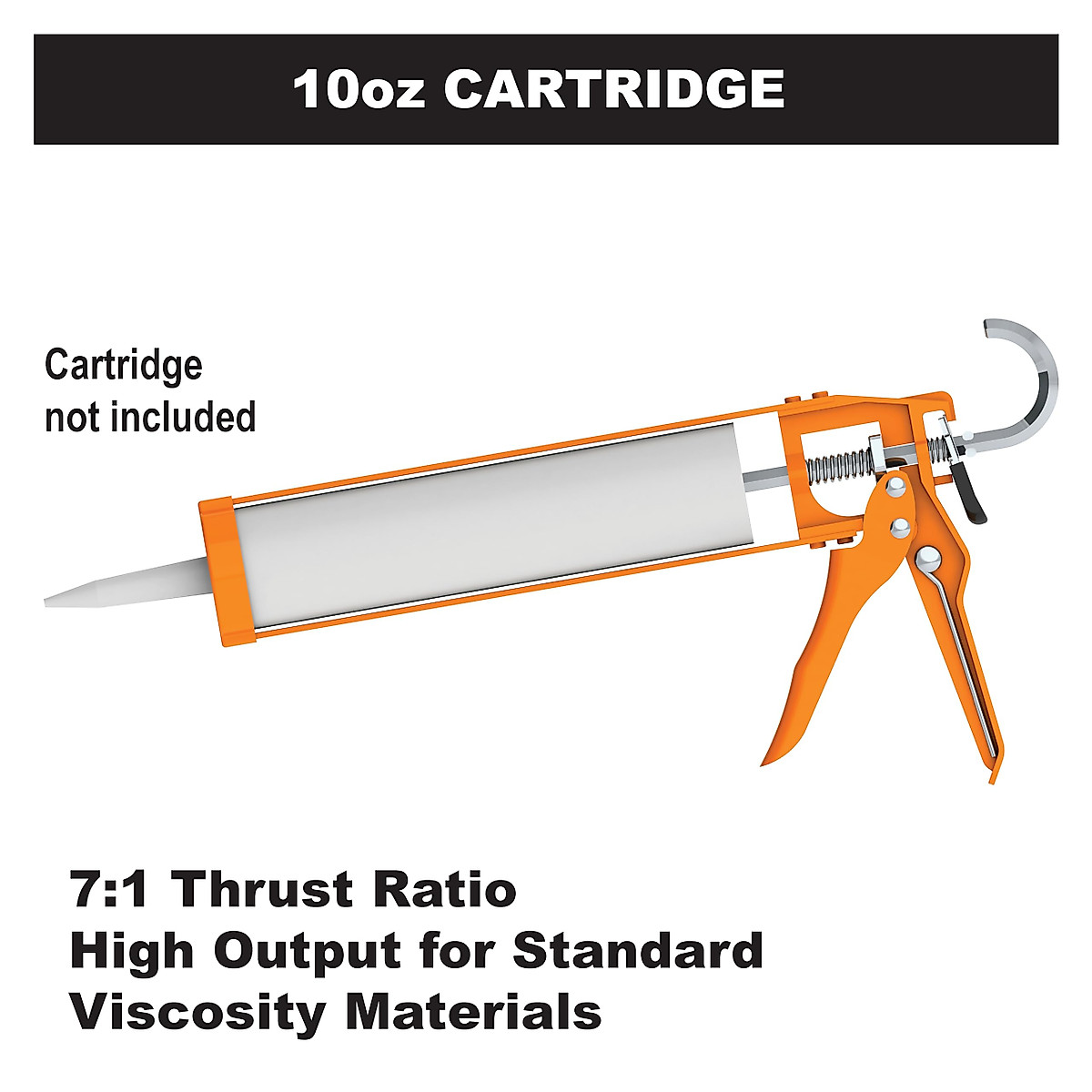 Albion Engineering Company B1 B-Line Manual Skeleton Cartridge Caulking Gun, No Drip, 1/10 Gallon (10oz), 7:1 Drive