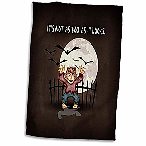 3dRose Its Not As Bad As It Looks Spooky Werewolf Teen Wolf Movie Quote - Towels (twl-150033-1)