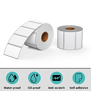OausTect 2.25" X 1.25" Thermal Label, Perforated Sticker for Barcode and FBA Address, Adhesive Shipping Label, Compatible with Rollo and Zebra Desktop Printers, 12 Rolls, 12000 Labels