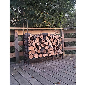 Rocky Mountain Goods Firewood Rack Outdoor/Indoor - Wood Storage Firewood Holder - Heavy Duty Steel Log Rack - Easy Install in Minutes - Included Hardware - Keeps Firewood Up and Dry - 4 Foot