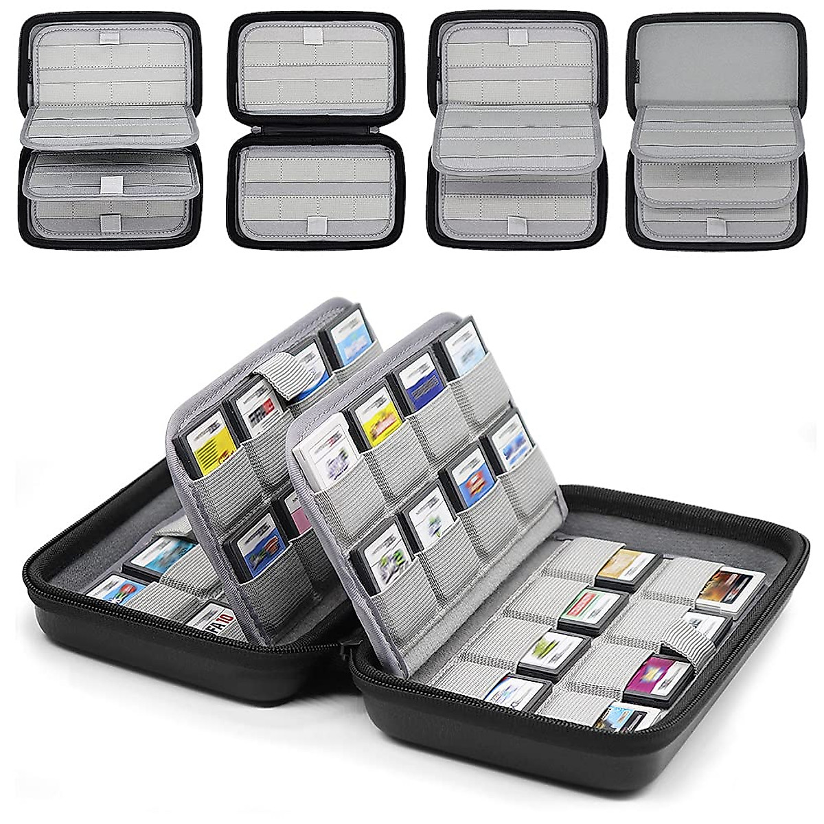 sisma 64 DS 3DS Switch Game Case Compatible with Nintendo Game Cartridges,Game Cards Holder Organizer Home Storage Travel Safekeeping Carrying Case