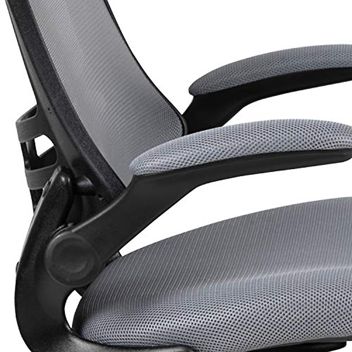 Flash Furniture Kelista Mid-Back Dark Gray Mesh Swivel Ergonomic Task Office Chair with Flip-Up Arms