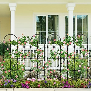 MQHUAYU Garden Trellis for Climbing Plants Outdoor, 47.2" H*38.2" W Rustproof Sturdy Garden Arch Trellis for Potted Climbing Cucumber Tomato Rose Vegetable Flower Plant Trellises(120cm)