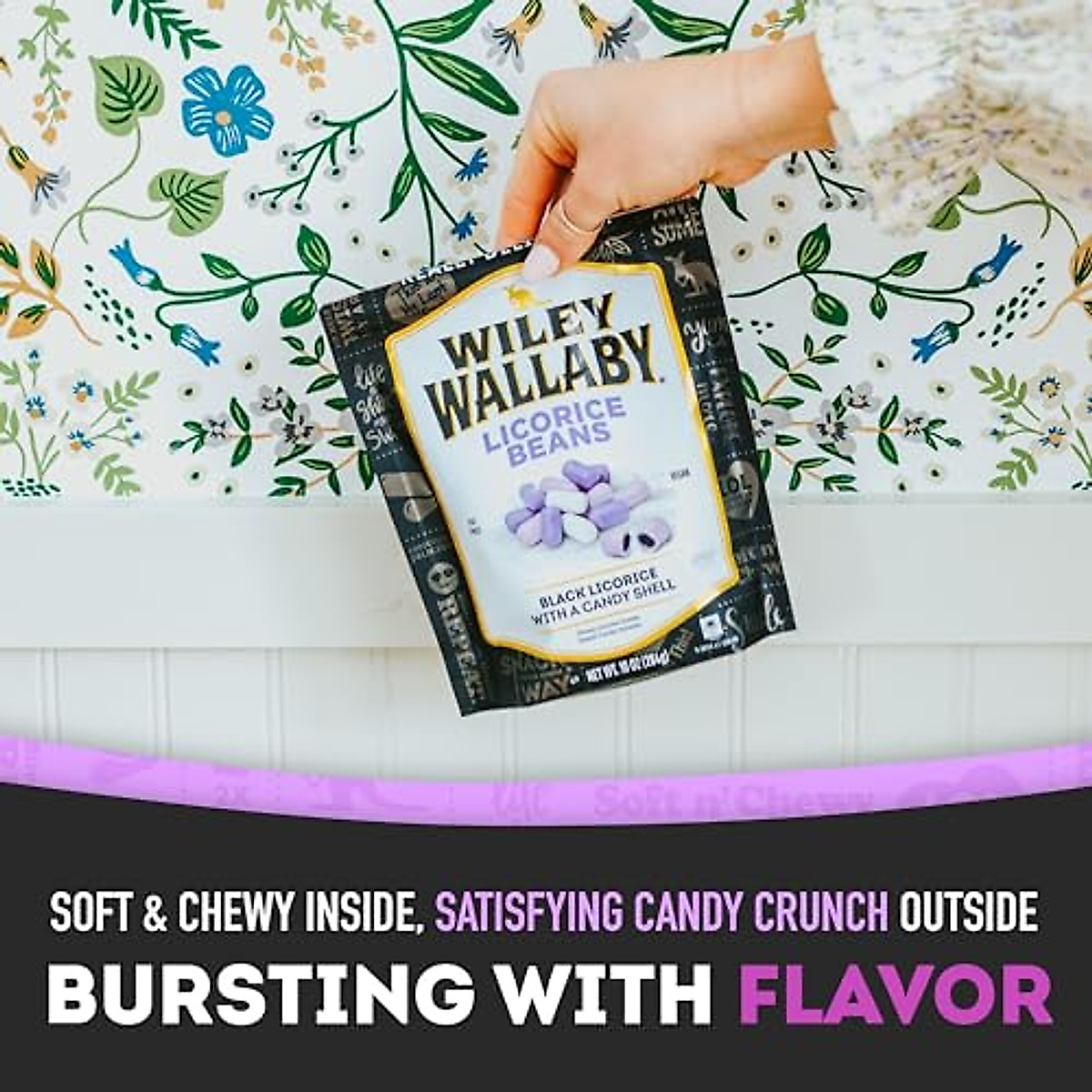 Wiley Wallaby 7.05 Ounce Classic Black Gourmet Australian Style Soft & Chewy Licorice Candy Bean, 1 Pack