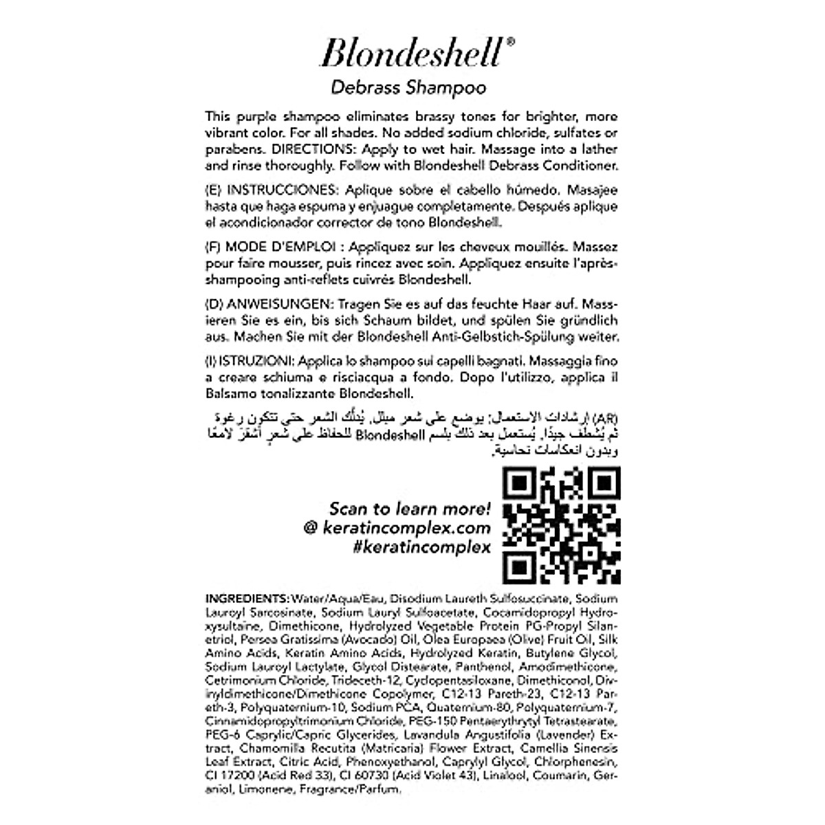Keratin Complex Blondeshell Debrass Shampoo (33.8 oz.)