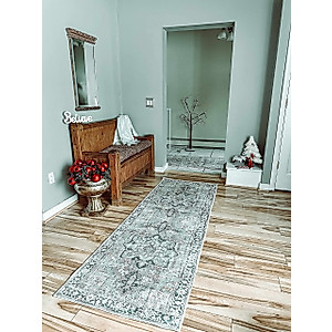 Hauteloom Nisa Living Room, Bedroom Machine Washable Area Rug - Traditional - Sage, Brick Red, Navy - 7'6" x 9'6"