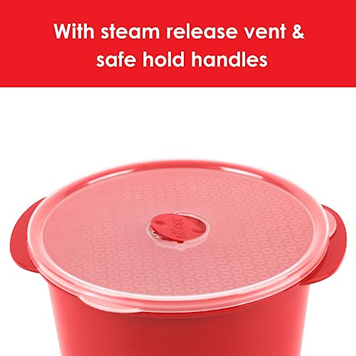 décor Microsafe Microwave Steamer, 93.0 oz, Red