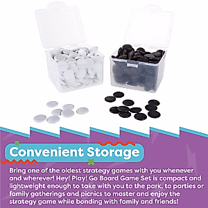 Go Board Game Set - Beginner's Two Player Strategy Game with Reversible Board and Melamine Pieces for Adults and Children