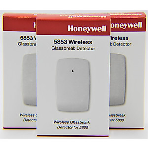 3 Pack of Honeywell 5853 Wireless Glassbreak Detector W/Mounting Tape