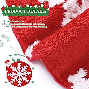 24 Inch Tree Skirt Small Red Christmas Tree Skirts with White Snowflakes Faux Fur Xmas Tree Decorations