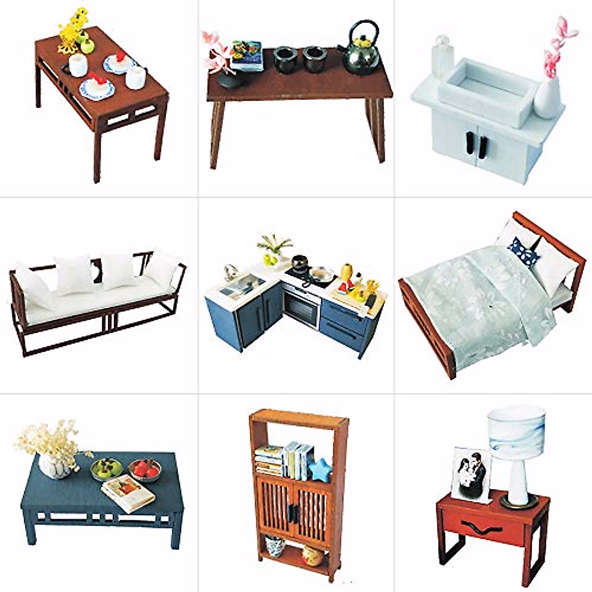 CUTEBEE Dollhouse Miniature with Furniture, DIY Wooden Dollhouse Kit Plus Dust Proof and Music Movement, 1:24 Scale Creative Room Idea(Quiet Time)