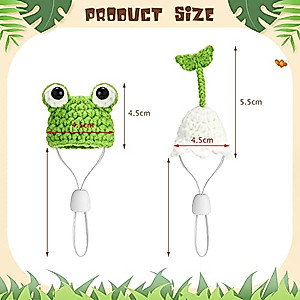 8 Pcs Mini Hamster Hat Hand Knitted Small Animals Hat with Adjustable Strap Frog Bunny Rainbow Carrot Mini Hat Tiny Cute Pet Hat for Small Animals Holiday Party Clothes Costume Accessories Photo Props