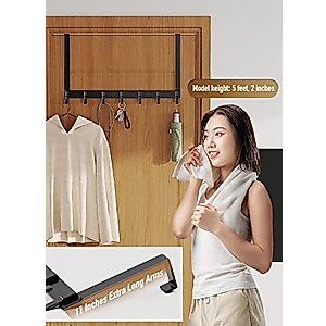 KitchLife Over The Door Hooks Hanger with Extra Long Arms for Easy Use by Women - Bathroom Accessories and Towel Rack Organization - 1 Pack, White, DH-LW4