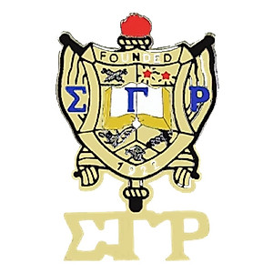 Sigma Gamma Rho (SGR) 1'' T Shield Pin w/letters