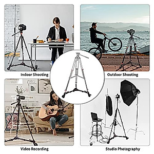 Famall Photography Tripod Dolly, Heavy Duty Tripod Dolly with 3" Wheels, Adjustable Legs and Carry Bag, Portable Tripod Wheels Compatible with Most Video Tripods and Light Stands