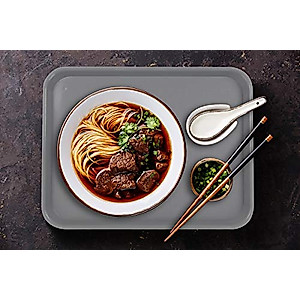 Uumitty 6-Pack Rectangular Plastic Serving Trays, Fast Food Cafeteria Tray, f