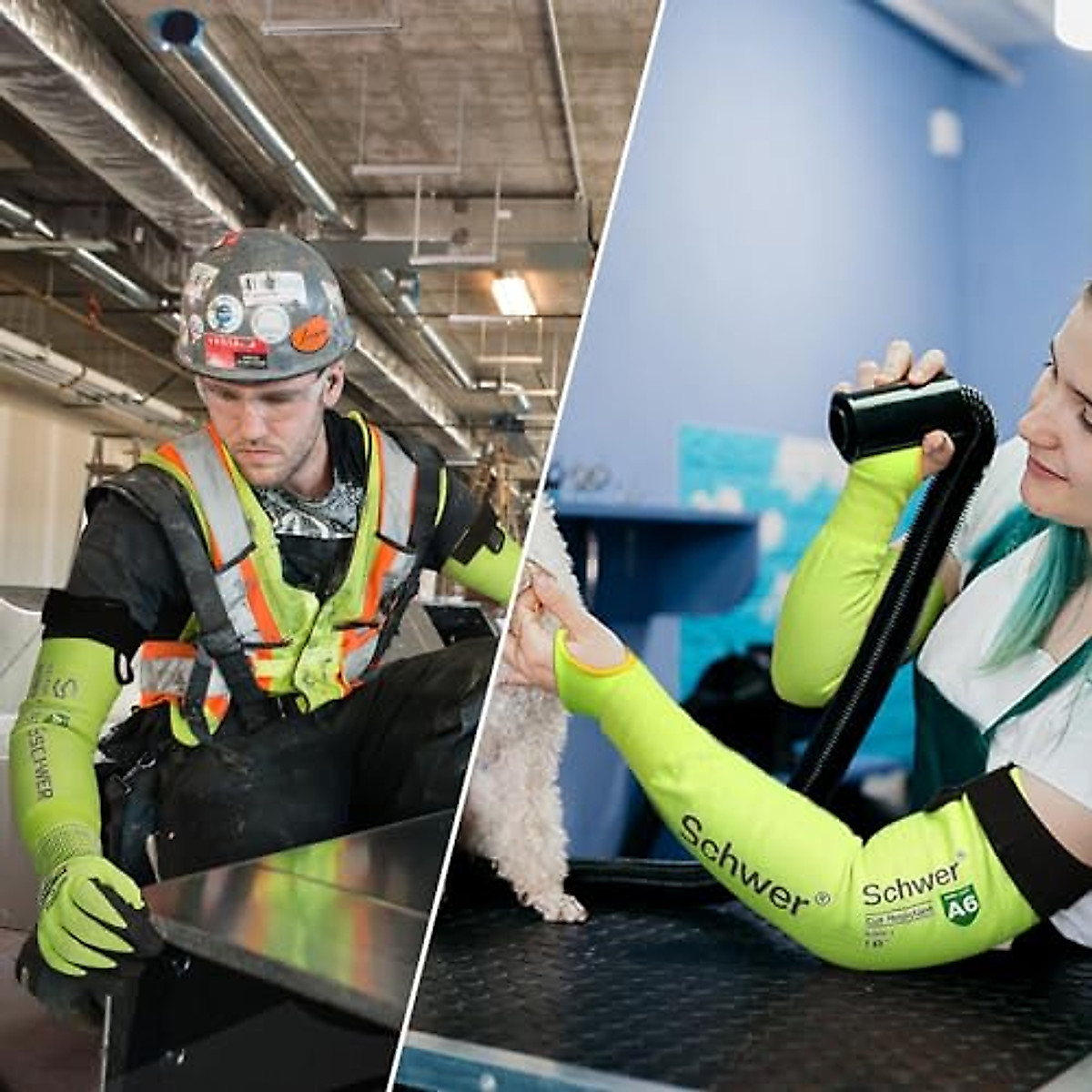 Schwer AIR-SKIN Arm Sleeves S901 for Thin Skin and Bruising, ANSI A6 Cut Resistant Arm Protectors for High Risk Work, UPF50+ UV Protection Cooling Farmer Sleeves for Gardening, Lightweight, Breathable