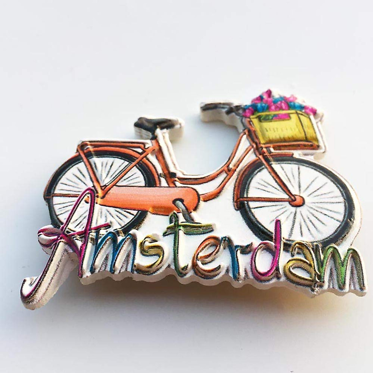 Amsterdam Holland 3D Bicycle Refrigerator Magnet Tourist Travel Souvenirs Handmade Resin Craft Magnetic Stickers Home Kitchen Decoration Netherlands Fridge Magnet Collection Gift