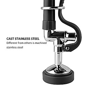 CWM Pre Rinse Sprayer Commercial Sink Faucet Spray Valve Chrome Finished (Black)