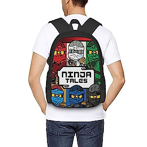 MILX Ninja Anime Backpack 3d Printing Character Pattern Backpack Cartoon Backpack Lightweight Backpack Casual Daypack Ninja Anime Fan Gift