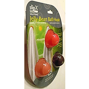 SlipX Solutions Jelly Bean Bath Hooks with Suction Cup Grip (2 Pack) - Roses