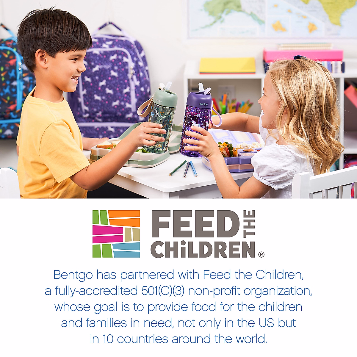 Bentgo® Kids Water Bottle (Unicorn & Lavender Galaxy - 2 Pack)