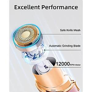 nvxigac Facial Hair Removal for Women, Painless Womens Facial Hair Remover with 2 Replacement Heads, Lipstick-Sized, USB Rechargeable, Facial Hair Remover for Upper Lip,Chin,Peach Fuzz,Mustache (Pink)