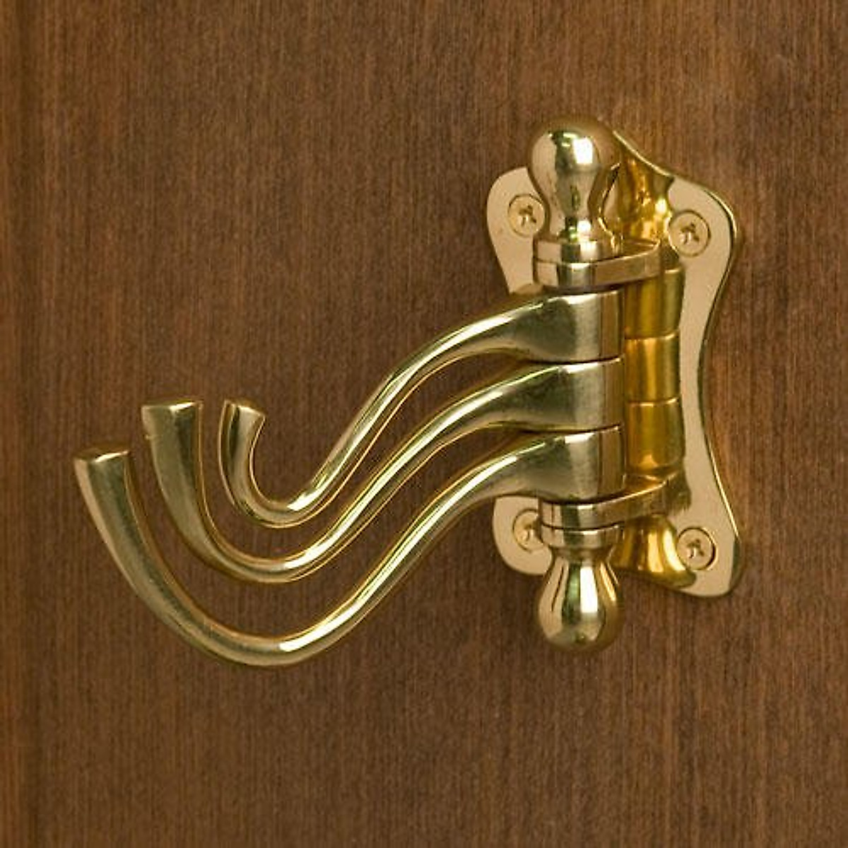 Signature Hardware 247611 Horton 1-7/8 Inch Wide Triple Coat and Hat Hook - Polished Brass