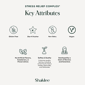 Shaklee - Stress Relief Complex - Calming Blend of L-theanine, Ashwagandha, Beta-sitosterol, and L-tyrosine - Promotes Relaxation without Drowsiness - 1 Caplet Daily - Adults Supplement - 30 Caplets