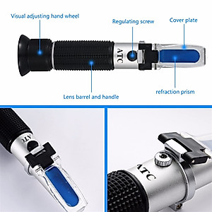 Antifreeze Freezing Point Tester 0-66.6 Ethylene Glycol 0-62.4 Propylene Glycol Concentration Test Handheld Refractometer