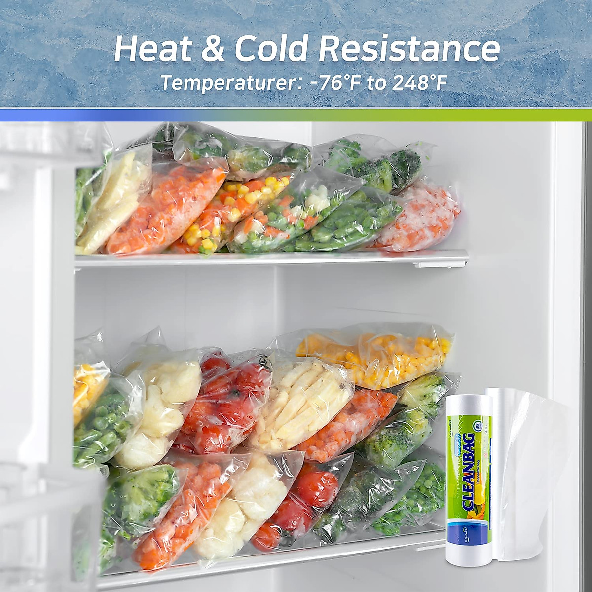 CLEANWRAP Food Storage Roll Bags (13.78 * 17.71-500 PCS) + Zipper Bag (Medium 90 Bags) | Food Plastic Bags, Mini Plastic Bags, Plastic Bread Bags, Roll Plastic Bags, Plastic Produce Bag