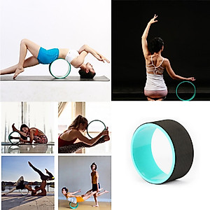 DreamHigh Non Slip Durable TPE - Eco-Friendly Yoga Wheel with 2pcs Yoga Foam Blocks-Black
