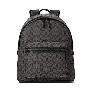 COACH Charter Backpack in Signature Jacquard Charcoal/Black One Size