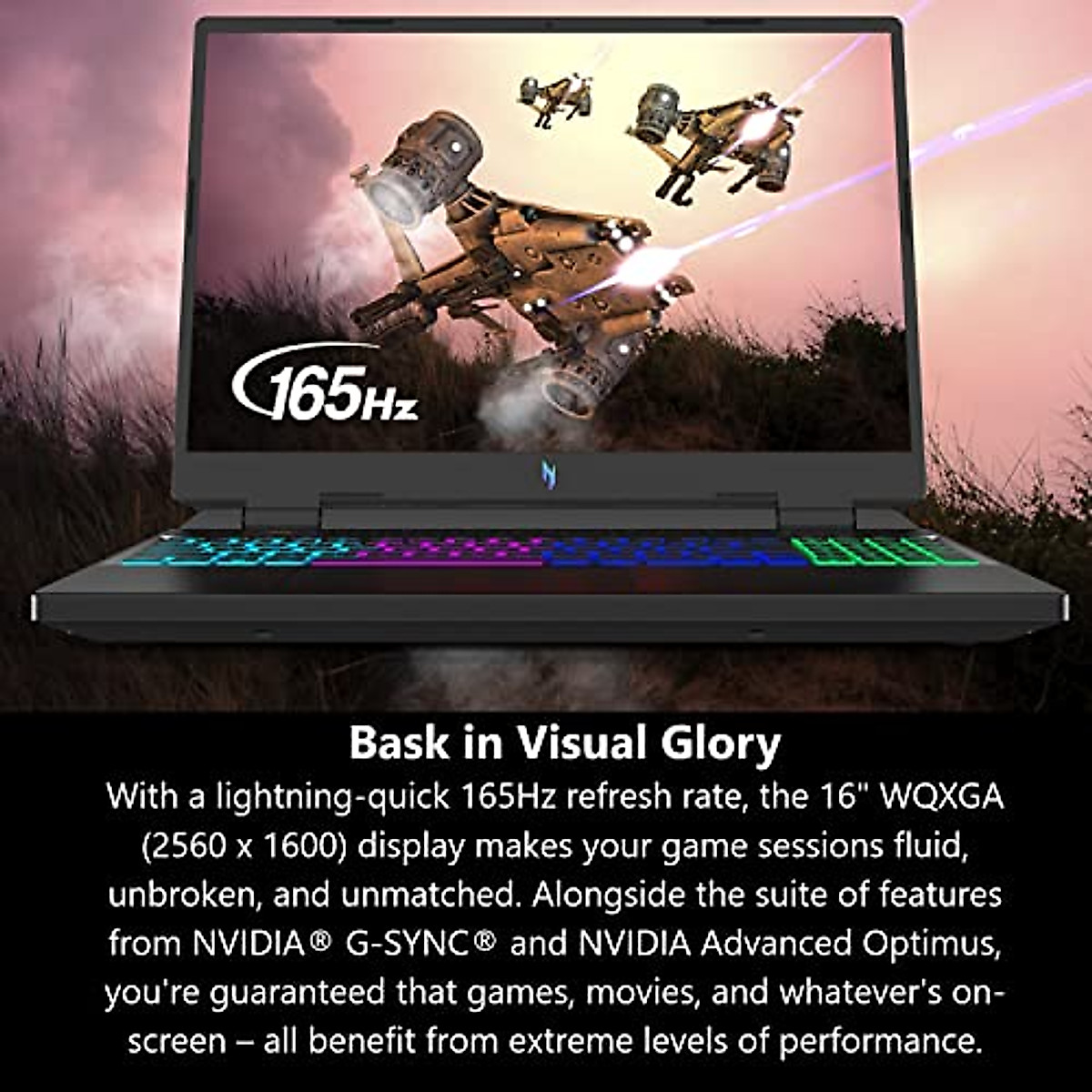Acer Nitro 16 Gaming Laptop | AMD Ryzen 9 7940HS Octa-Core CPU | NVIDIA GeForce RTX 4070 Laptop GPU | 16" WQXGA 165Hz IPS Display | 16GB DDR5 | 1TB Gen 4 SSD | Wi-Fi 6E | RGB Backlit KB | AN16-41-R5KC