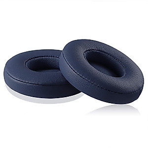 Solo 2/3 Wireless Earpads - JECOBB Replacement Ear Cushion Pads with Protein Leather and Memory Foam for Beats Solo 2.0/3.0 Wireless On Ear Headphones ONLY (Navy Blue)