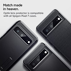 Spigen Camera Lens Screen Protector [GlasTR EZ Fit Optik] Designed for Pixel 7 [Case Friendly] - Black [2 Pack]