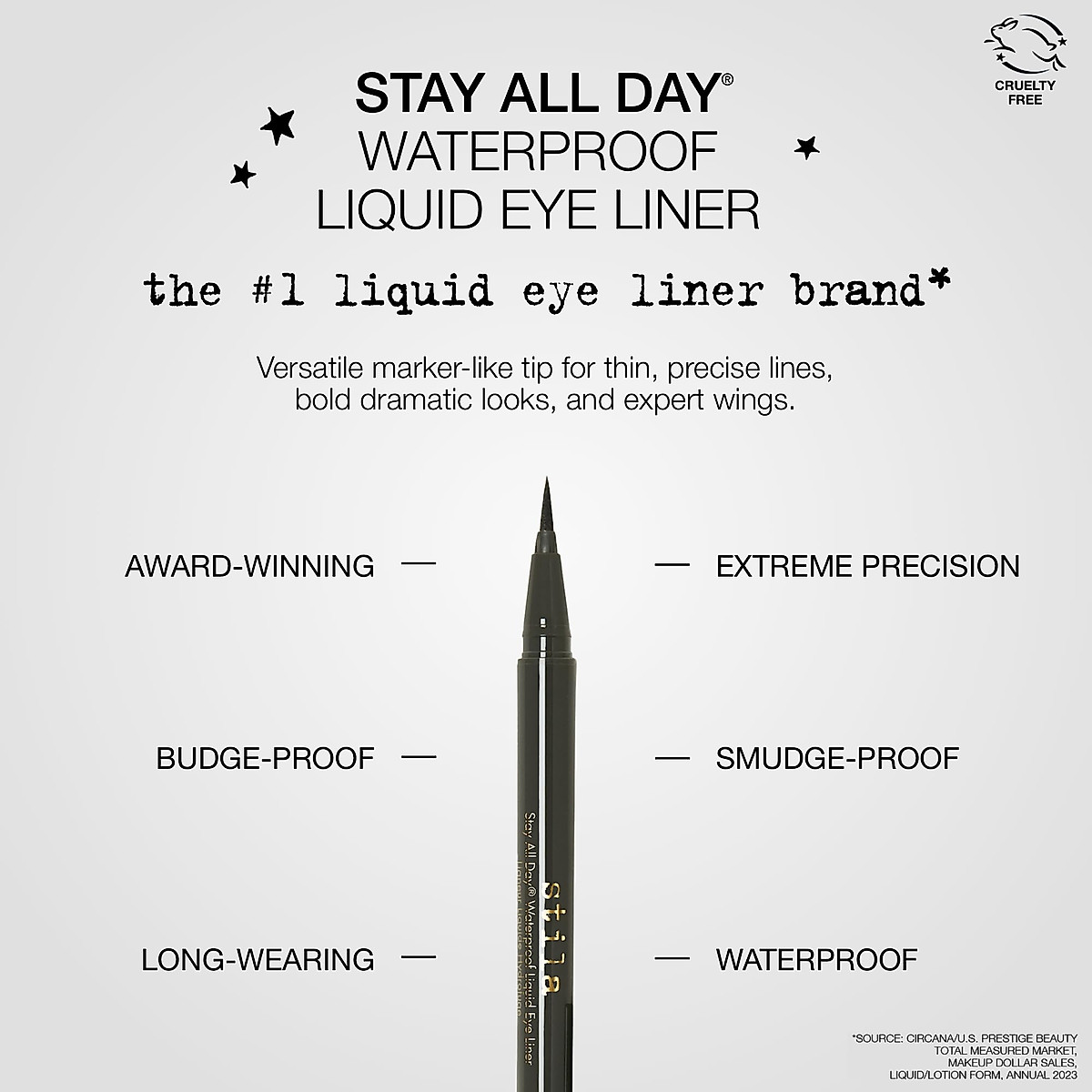 stila Waterproof Liquid Eye Liner, Stay All Day Makeup with Fine Brush Tip | Lasting Satin Finish, Smudge-Proof & Transfer-Resistant