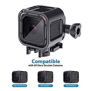 Frame Mount Housing Case for GoPro Hero 5 Session, Hero 4 Session, Upgrade Protective Housing Frame Shell Mount Holder with Buckle & Thumb Screw for GoPro Hero 5/4 Session