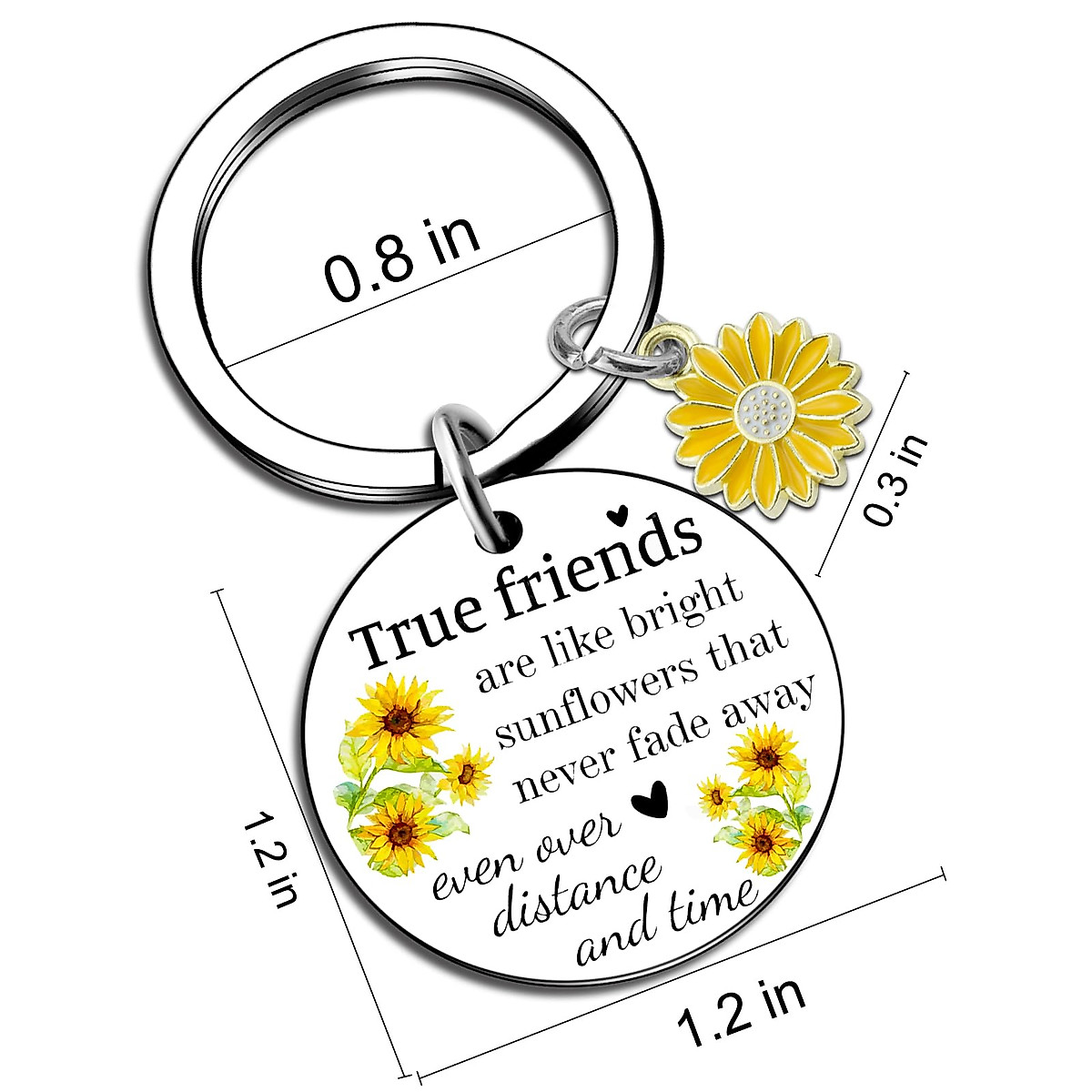 Ikacvb Sunflower Best Friends Gifts Friendship Keychain Gifts For Bestie Bff Best Female Friend Birthday Gifts For Women Stocking Stuffers Leaving Going Away Gift Christmas