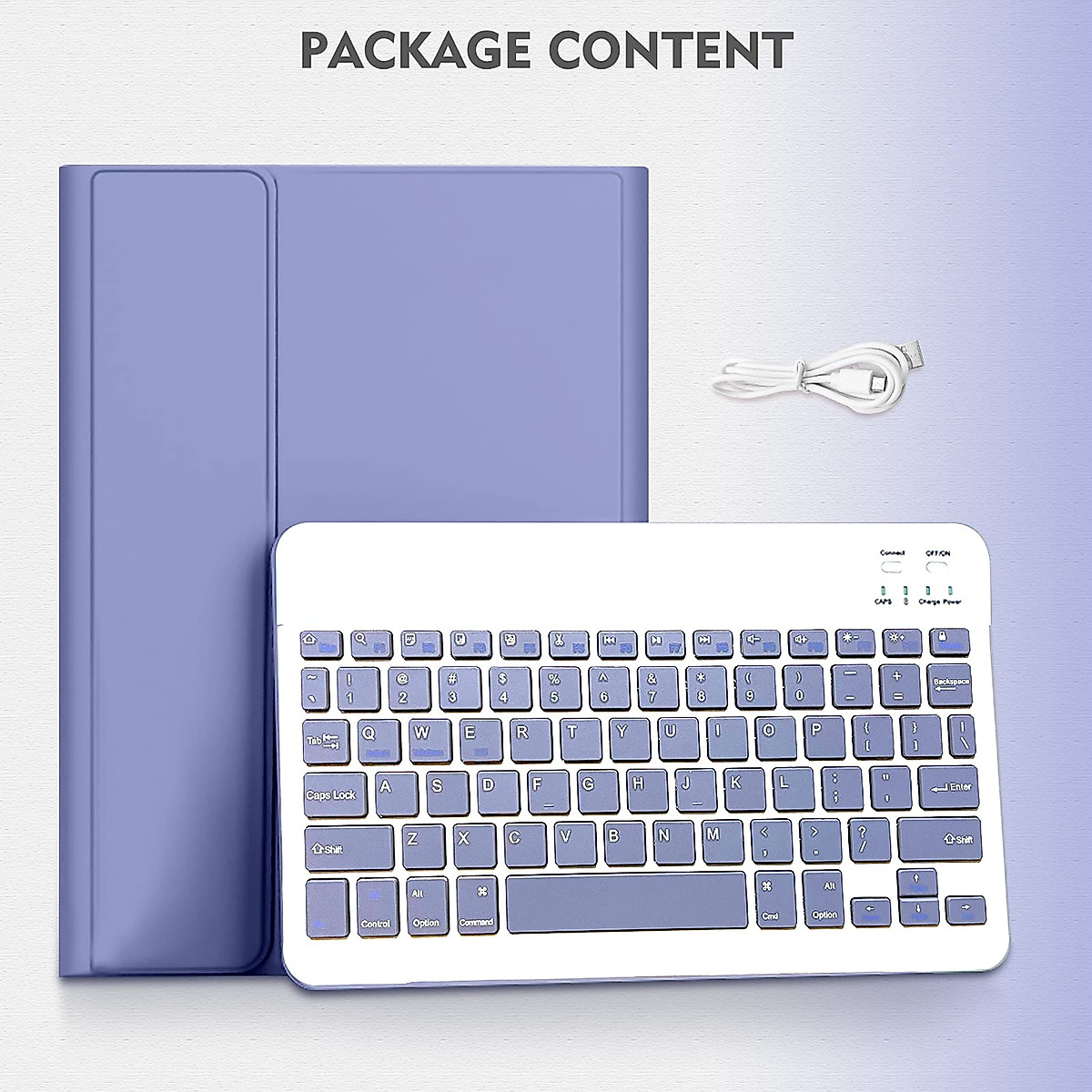 ABEIFAN iPad Keyboard Case 9.7 for iPad 2018 6th Gen, iPad Pro 9.7" 2017 5th Gen, iPad Air 2/Air, Wireless Detachable Keyboard with Pencil Holder Grey-Purple