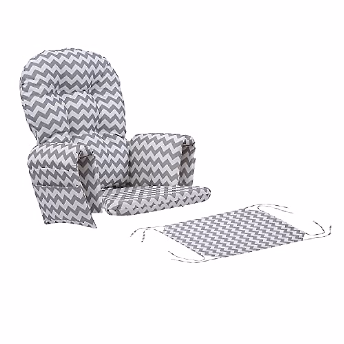 Rejoice Home Atoll Glider Rocking Chair Replacement Cushion Set - Grey Chevron One Size