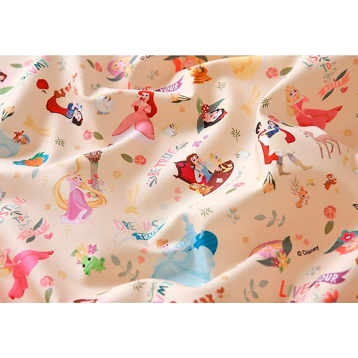 Disney Cotton Fabric by The Yard Princess Character Fabric 110cm Wide Princess Friends