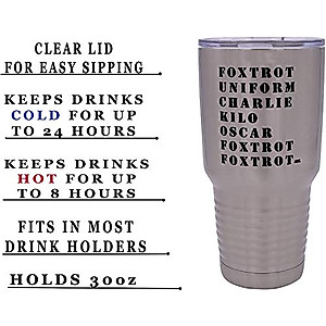 Rogue River Tactical Funny Military Acronym 30 Oz.Travel Tumbler Mug Cup w/Lid Vacuum Insulated Hot or Cold Military Veteran Gift