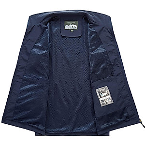 Flygo Mens Summer Outdoor Lightweight Travel Work Fishing Hiking Vest Jacket (XX-Large, 02 Khaki)