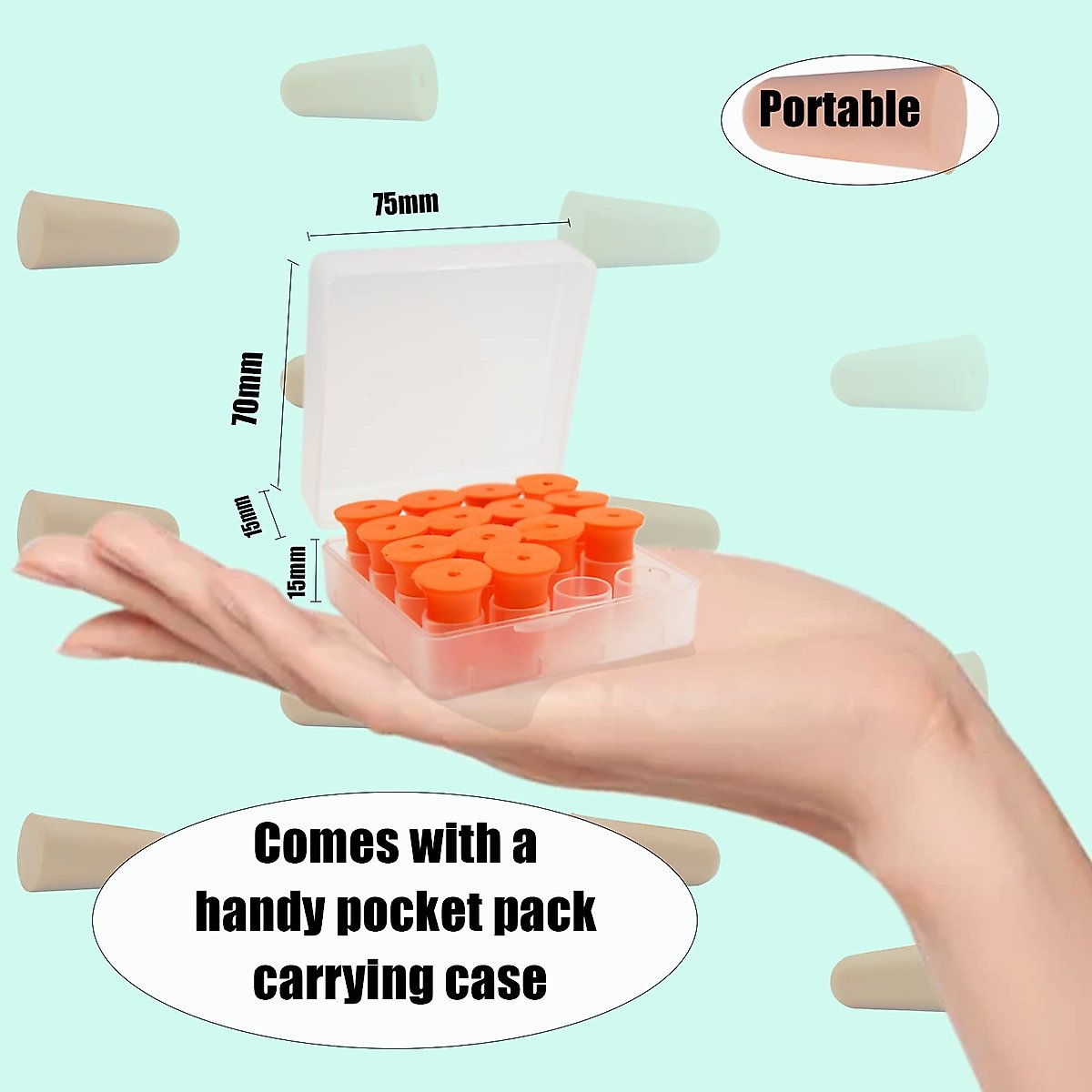 targeal Earplugs,Noise Cancelling Earplugs with Portable PVC Case, Highest NRR 33dB Soft Form Earplugs, Reusable Sound Blocking Earplugs for Snoring, Travel, Work, Studying-4